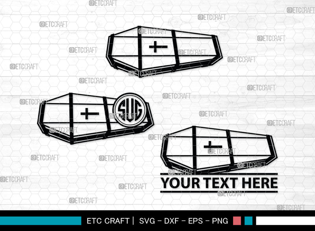 Coffin Monogram, Coffin Silhouette, Coffin SVG, Tomb Svg, Death Svg ...