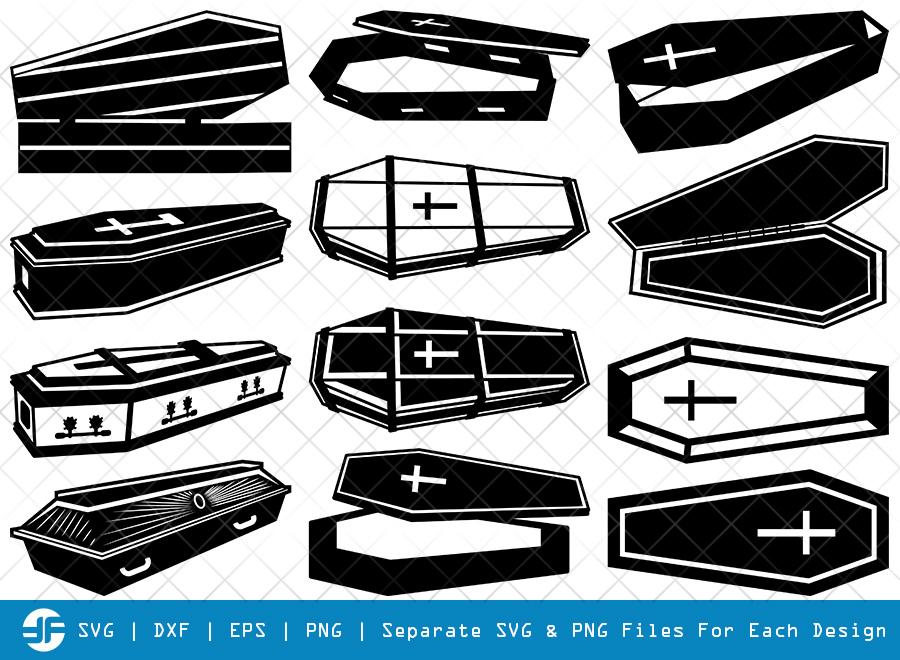 Coffin SVG Cut Files | Coffin Box Silhouette Bundle - So Fontsy