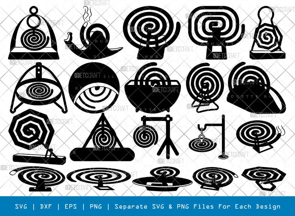 Coil Silhouette, Mosquito Coil SVG, Burning Coil Svg, Mosquito Coil ...