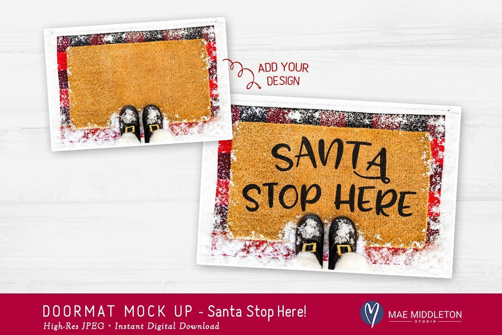 Coir Doormat mock up for Christmas - So Fontsy