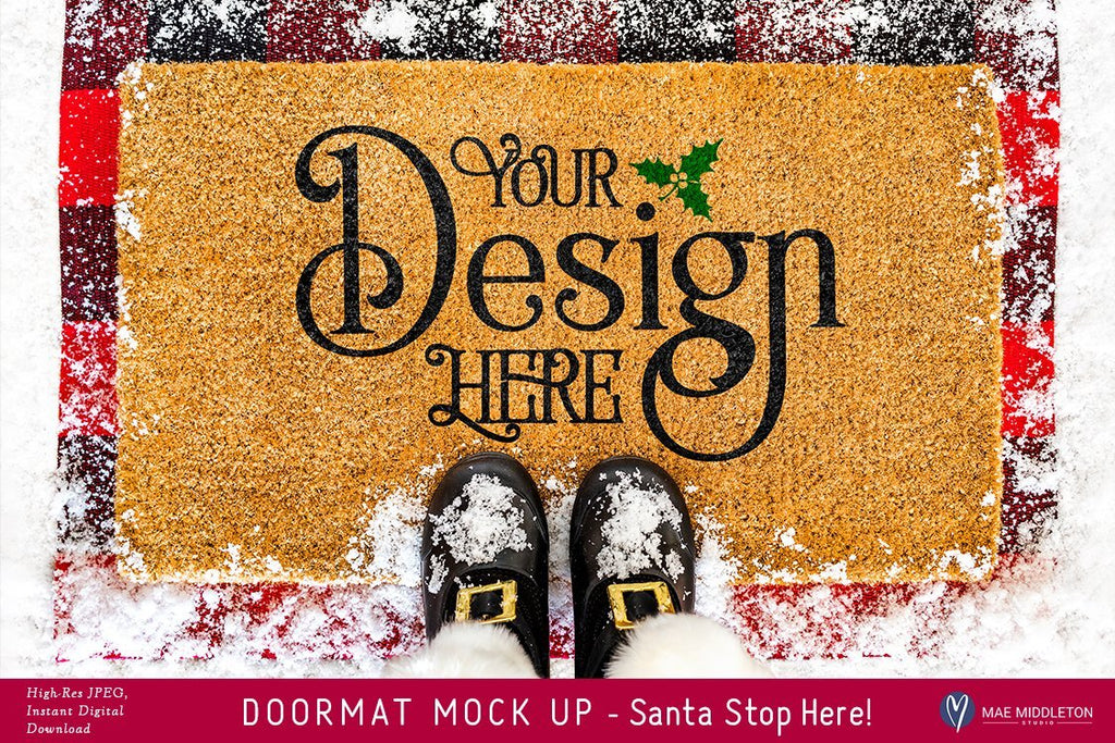Coir Doormat mock up for Christmas - So Fontsy