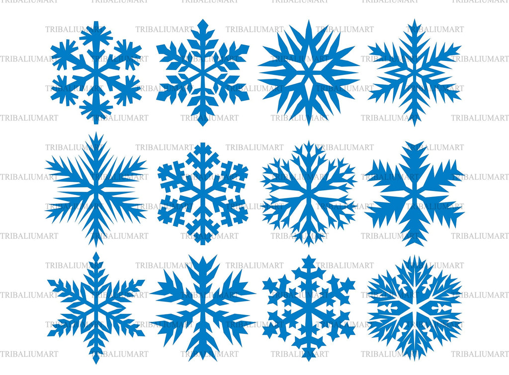 Collection of snowflakes. Cut files for Cricut (eps, svg, pdf, png, dxf ...