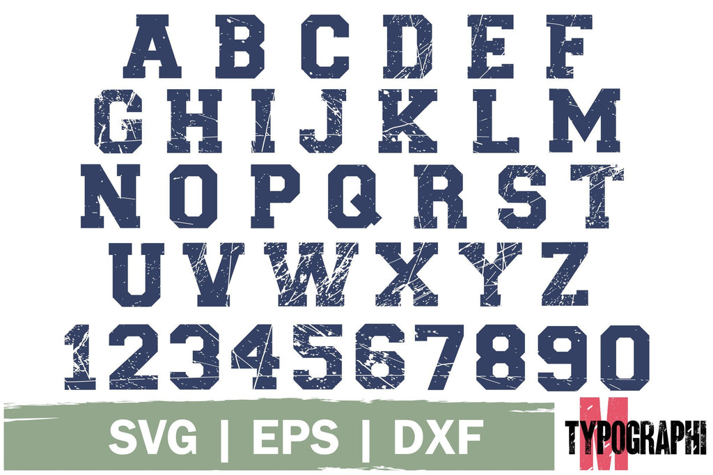 College Grunge Font | Distressed Font - So Fontsy