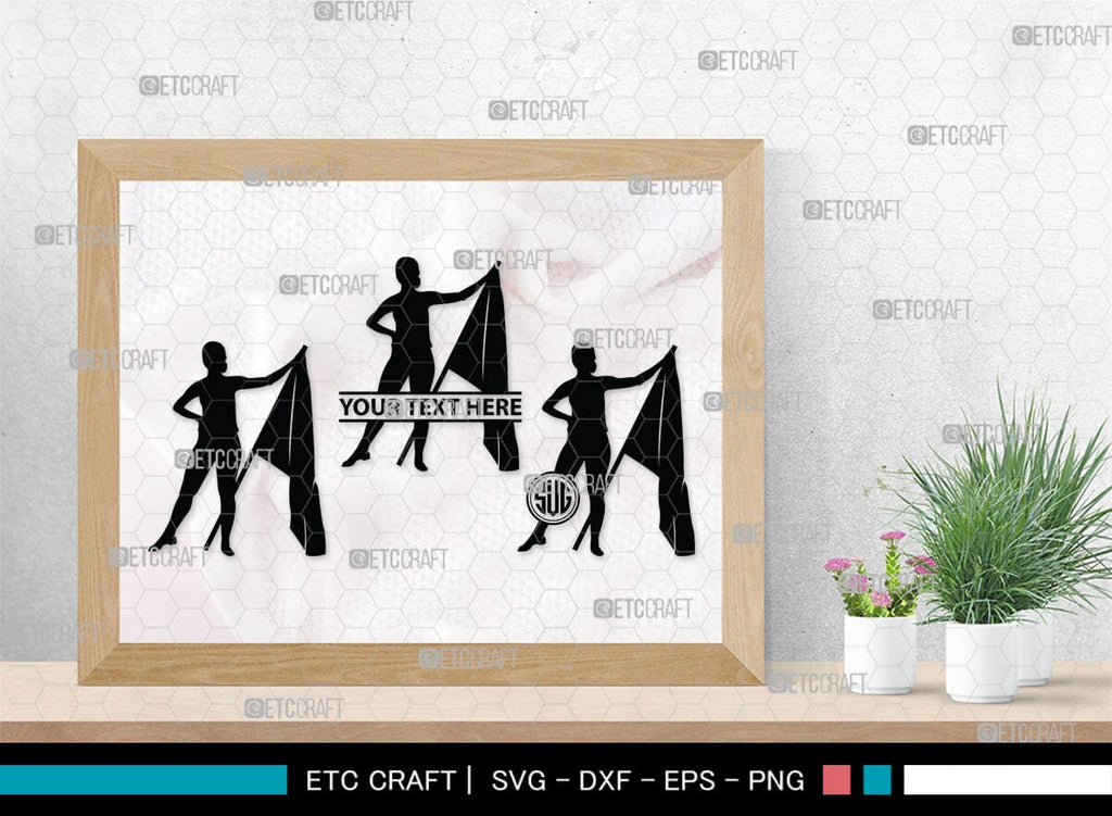Color Guard Monogram, Color Guard Silhouette, Color Guard SVG, Color ...