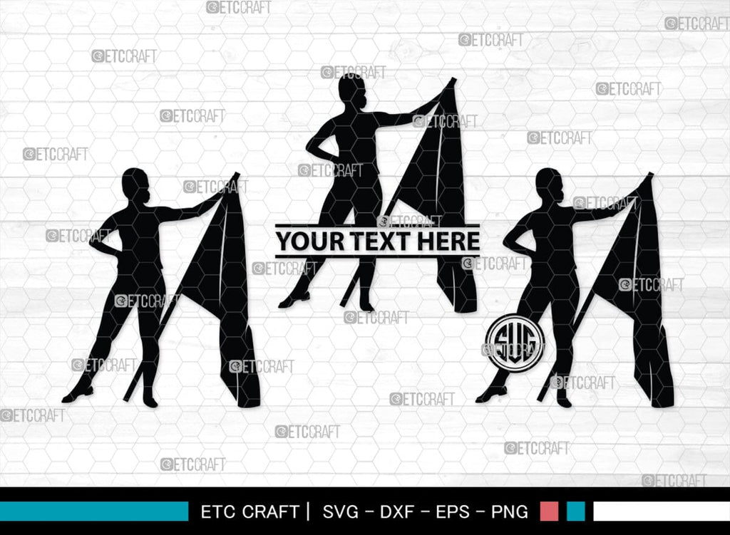 Color Guard Monogram, Color Guard Silhouette, Color Guard SVG, Color ...