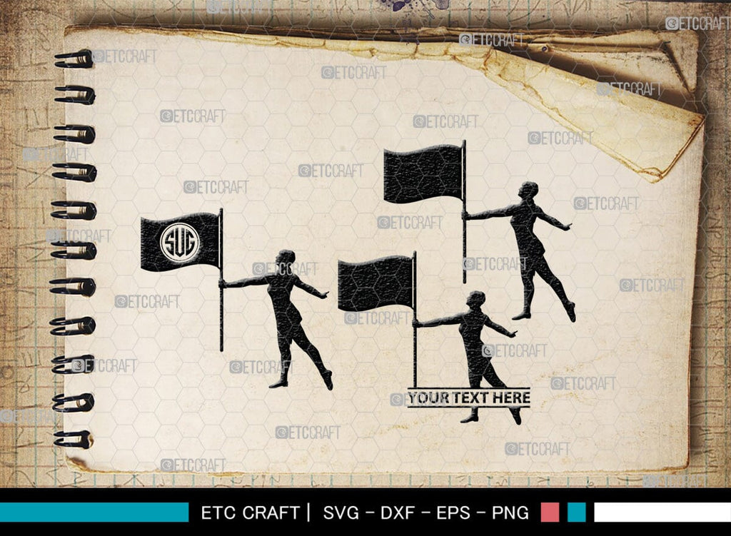 Color Guard Monogram, Color Guard Silhouette, Color Guard SVG, Color ...