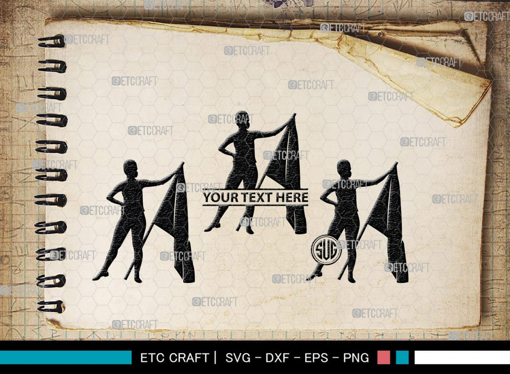 Color Guard Monogram, Color Guard Silhouette, Color Guard SVG, Color ...