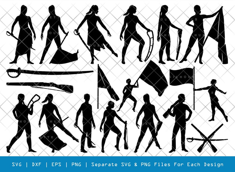 Color Guard SVG | Color Guard Silhouette | Color Guard Flags Svg ...
