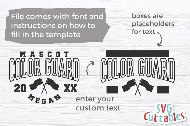 Color Guard SVG | Color Guard Template 005 - So Fontsy