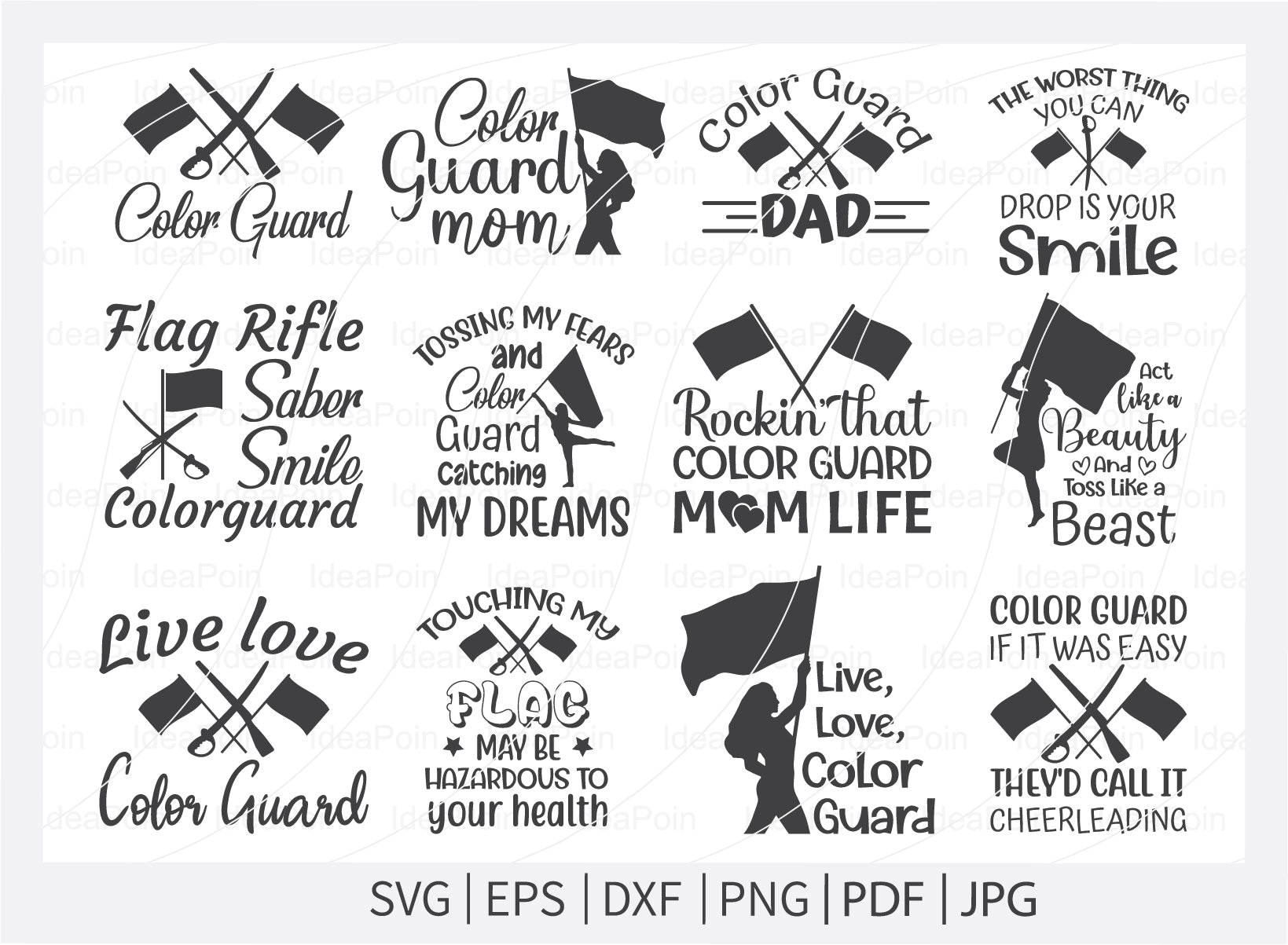 Color Guard SVG File, Marching Band svg, Color Guard Flag Svg, Band ...