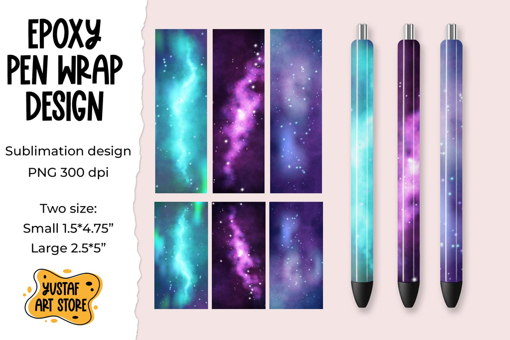 Color space pen wrap. Galaxy sublimation design - So Fontsy