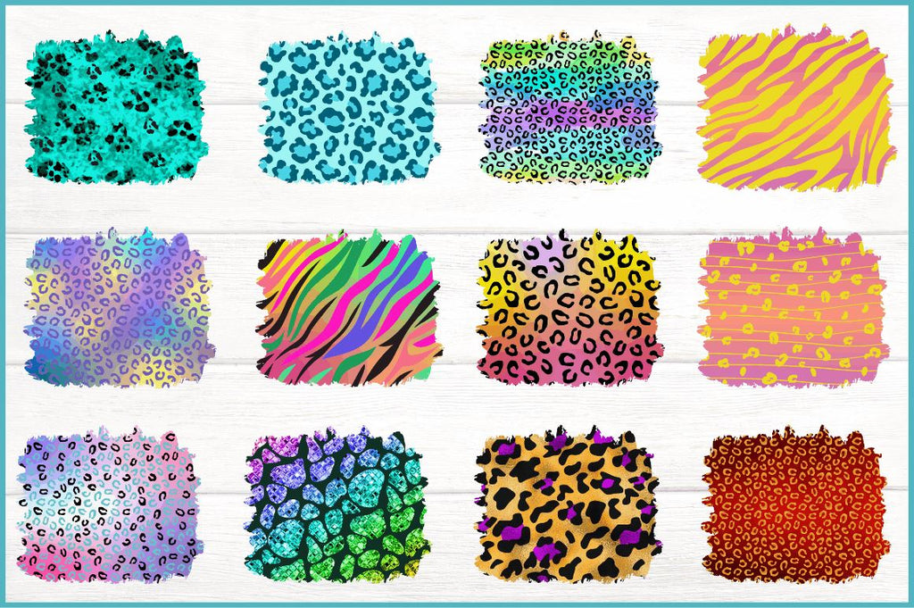 Colorful Animal Print Sublimation Background PNG Bundle - So Fontsy