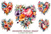 Colorful Floral Heart Watercolor Clipart Bundle, Sublimation, Floral ...