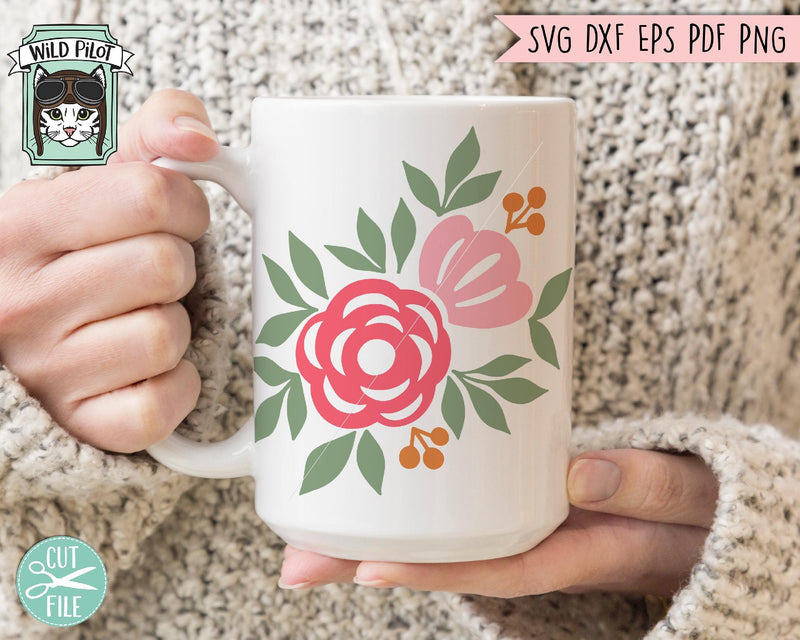 Colorful Flower Border SVG Cut File - So Fontsy