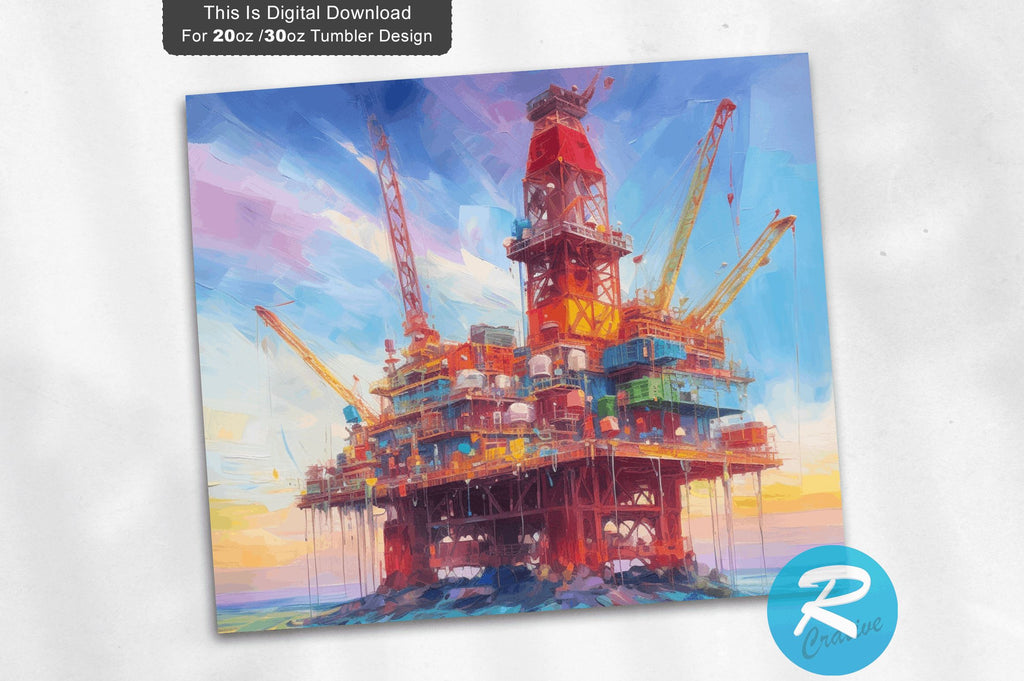 Colorful Oil Rig 20 oz / 30 oz Skinny Tumbler - So Fontsy