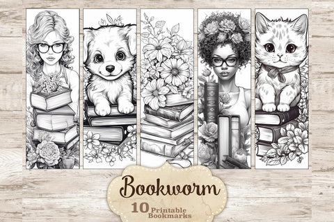 cute animal bookmarks coloring pages