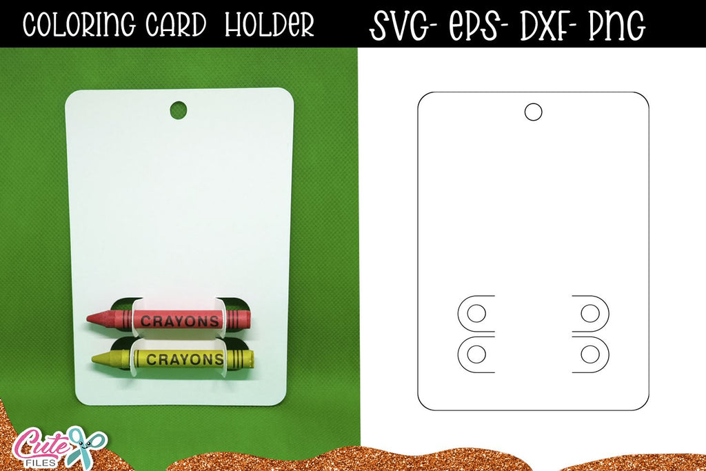 Coloring Card Holder SVG | Cuttable Crayon SVG Paper Cut - So Fontsy