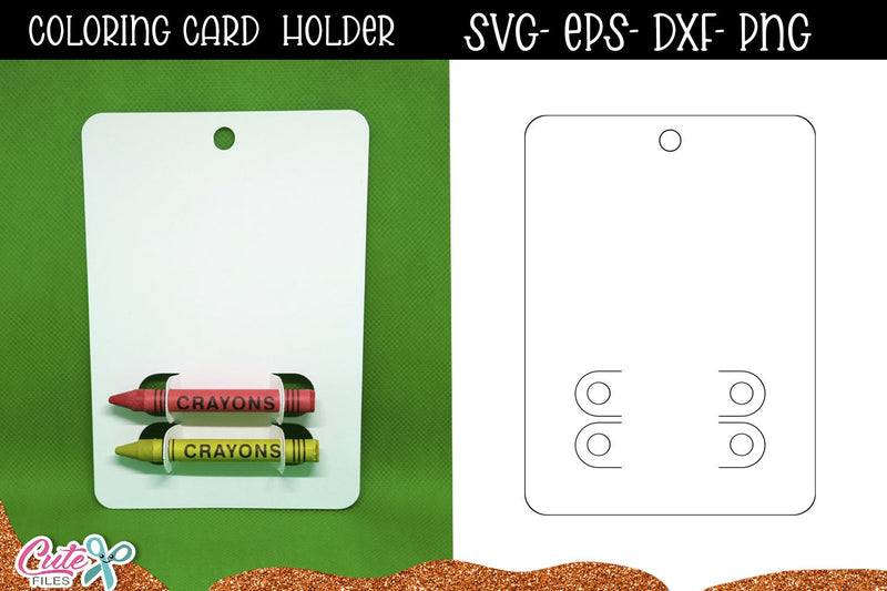 Coloring Card Holder SVG | Cuttable Crayon SVG Paper Cut - So Fontsy