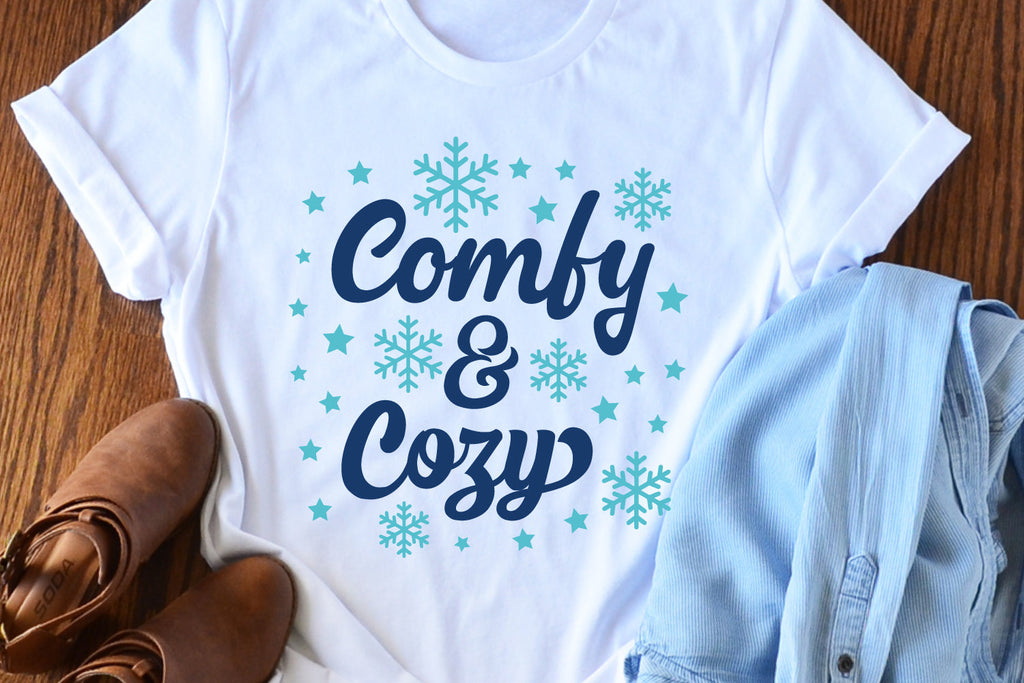 Comfy and Cozy Tshirt SVG cut File - So Fontsy