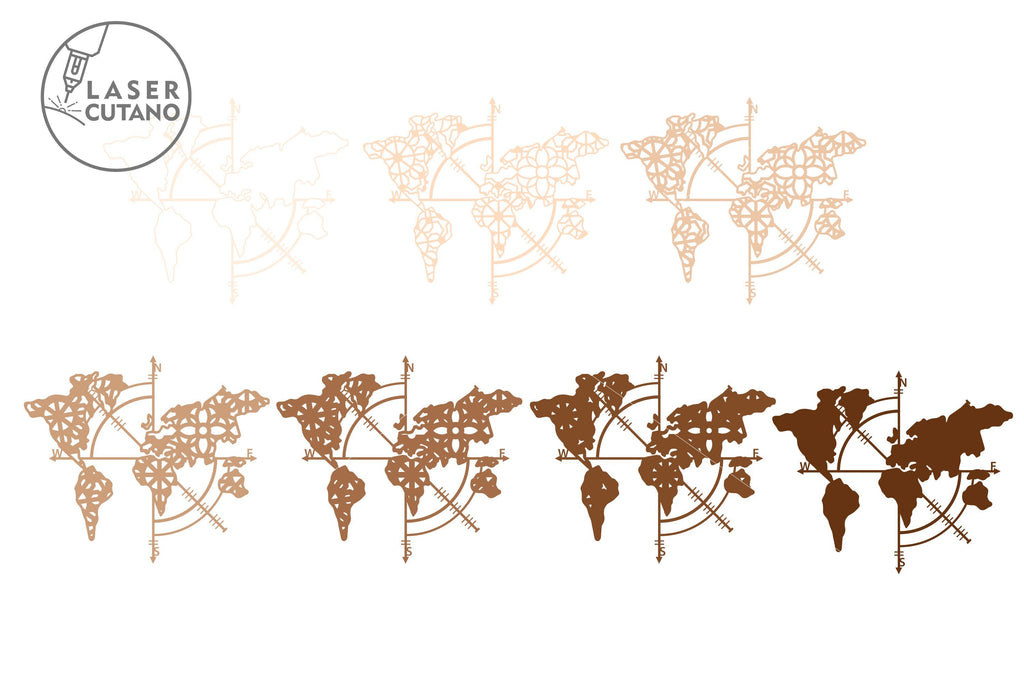 COMPASS MAP Multilayer Laser Cut Files for Laser Cut Wood, Cricut, CNC ...