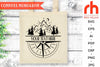 Compass Monogram SVG - Mountains Logo Cut File - So Fontsy