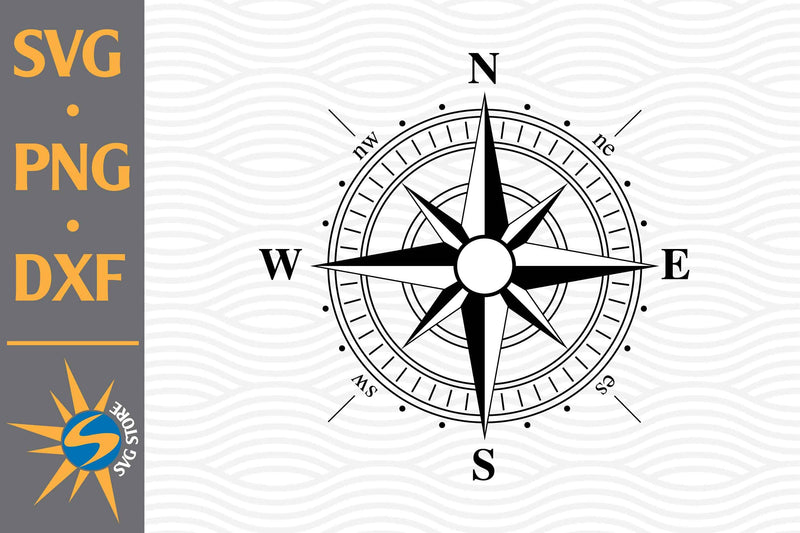 Compass SVG, PNG, DXF Digital Files Include - So Fontsy