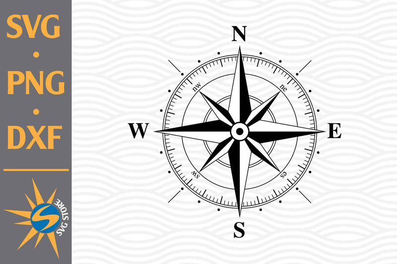 Compass SVG, PNG, DXF Digital Files Include - So Fontsy