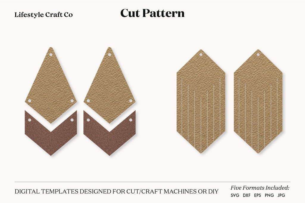 Earring SVG, Faux Leather Earring Templates, Cricut cut file - So Fontsy