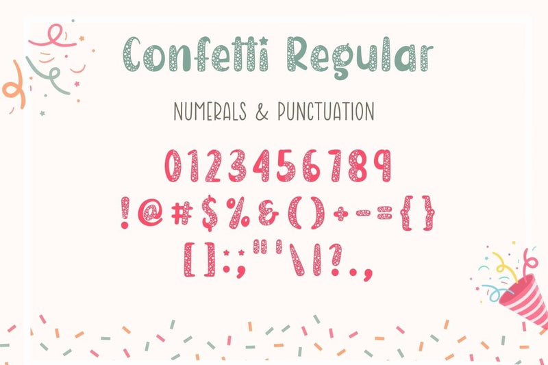 Confetti - Cute Deco Font - So Fontsy