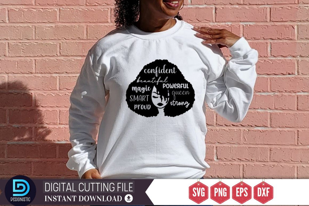 Confident beautiful powerful magic smart queen proud strong SVG - So Fontsy