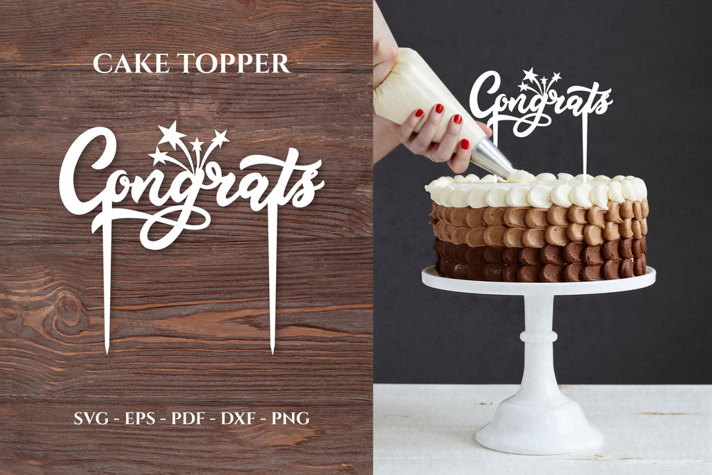 Congrats topper cake. Svg cutting files - So Fontsy