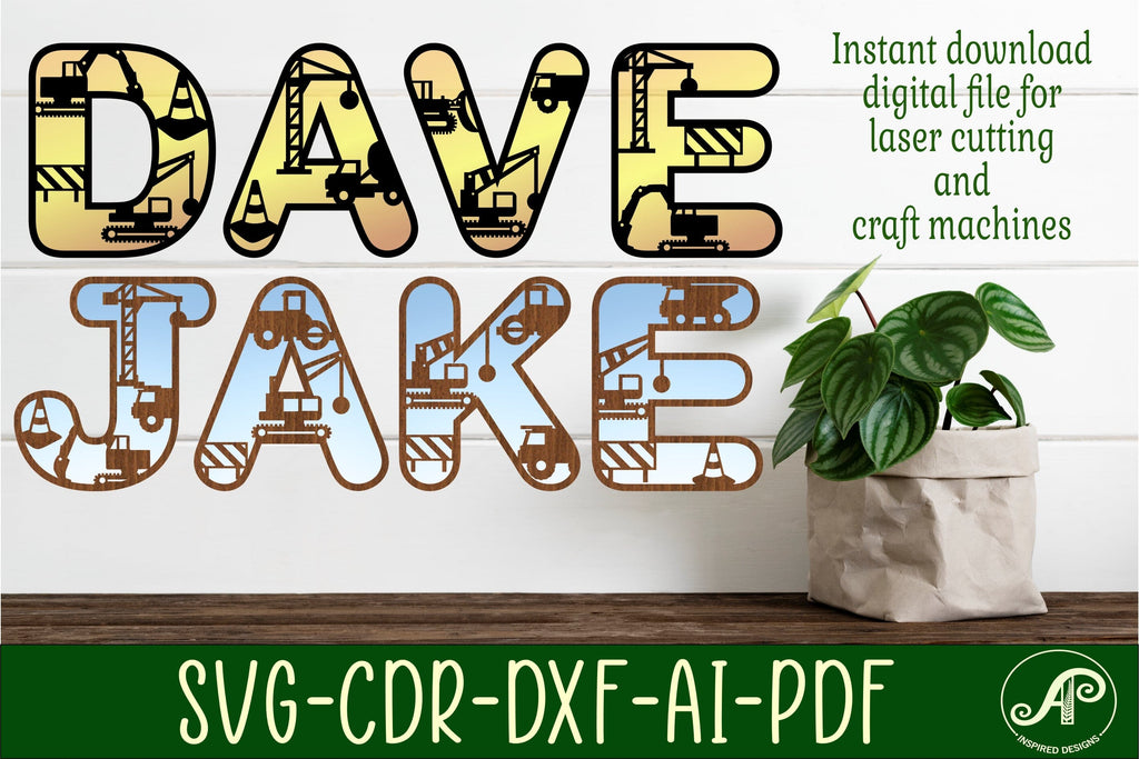 Construction alphabet letters SVG - So Fontsy