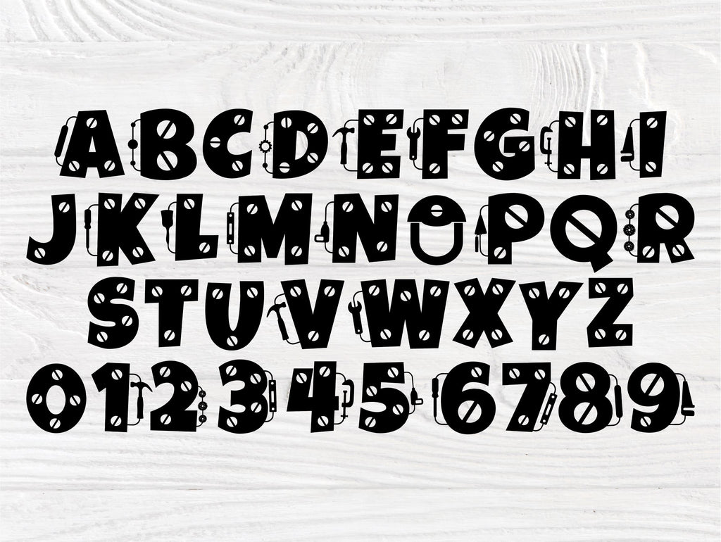 Construction Letters and Numbers, Svg Cut Files - So Fontsy