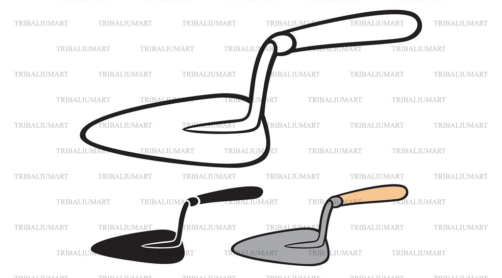 Construction trowel. Cut files for Cricut. Clip Art silhouette (eps ...
