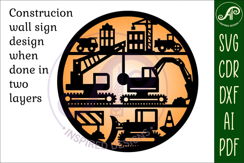 Construction wall art sign, SVG file. vector file - So Fontsy