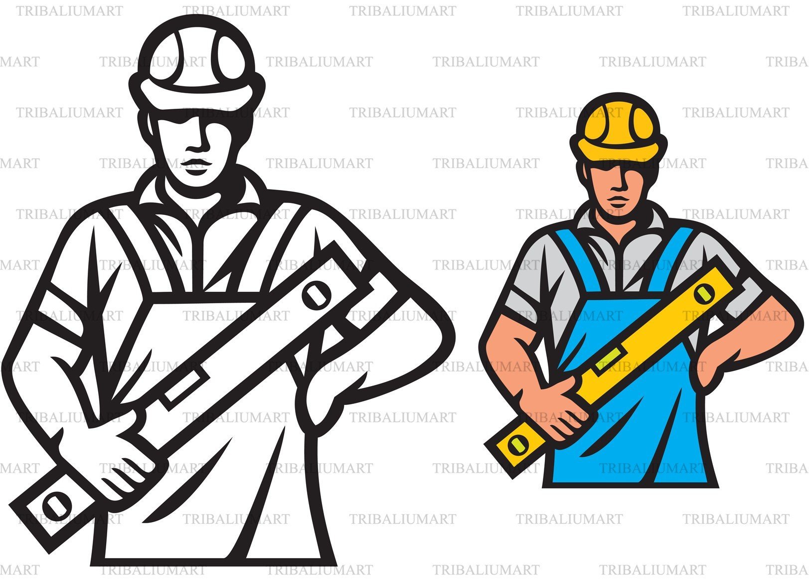 Construction Worker Clipart Black And White