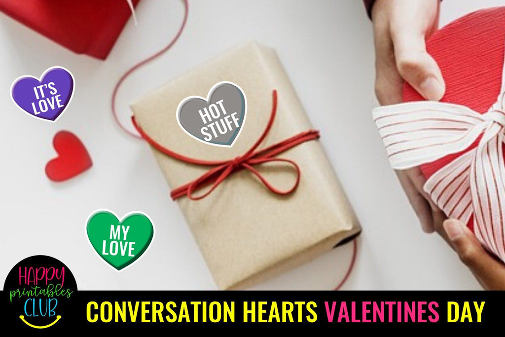 Conversation Hearts Valentines Day Stickers- Valentines Day - So Fontsy
