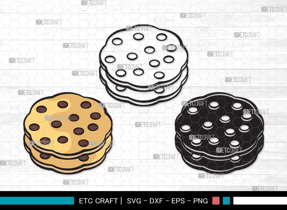 Cookie SVG | Pastry Svg | Kitchen Svg | Biscuit Svg | Chocolate Chip ...