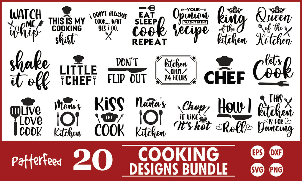 Cooking SVG Designs Bundle - So Fontsy