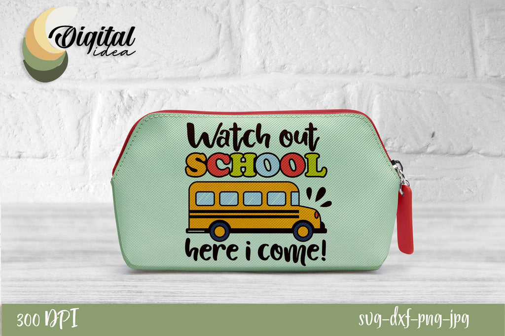 Cool school Designed Pencil case with School Bus | Bright Pencil Case ...