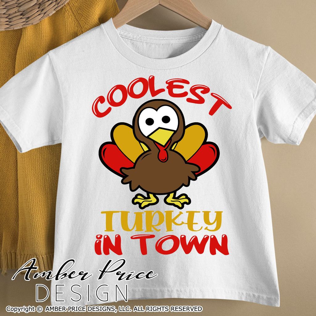 Coolest Turkey in town SVG | Cute Fall Kid's Thanksgiving SVG PNG DXF ...