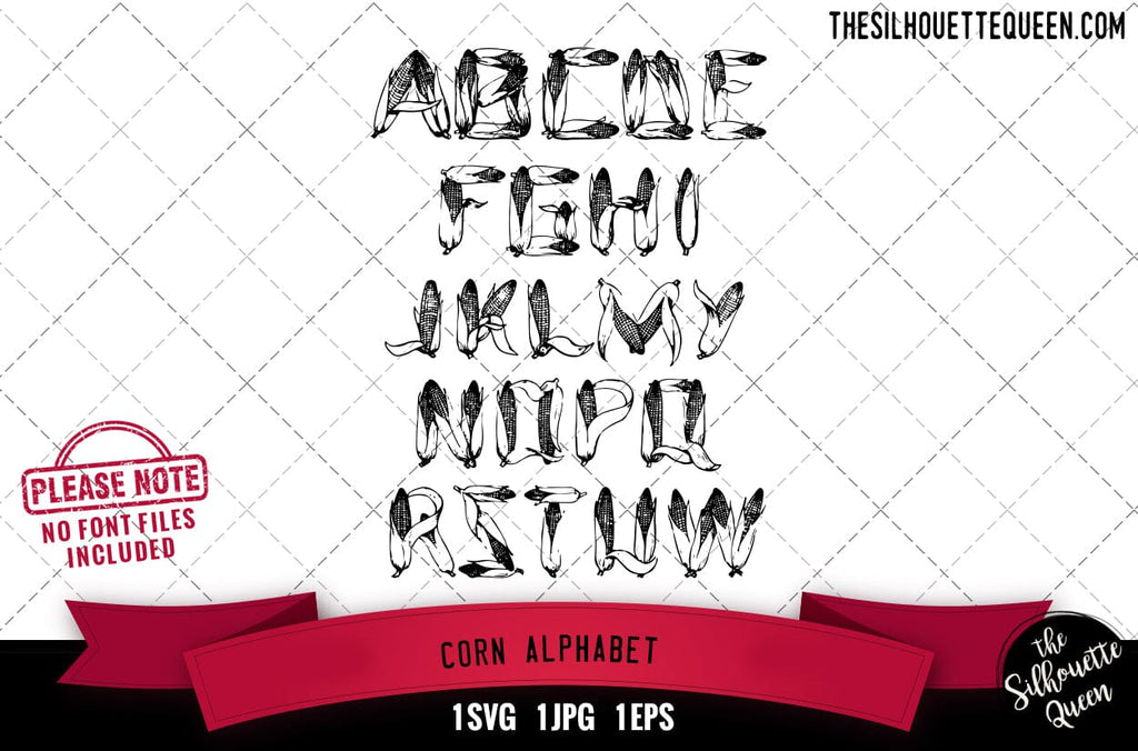 Corn Alphabet alphabets - ABC letters - So Fontsy