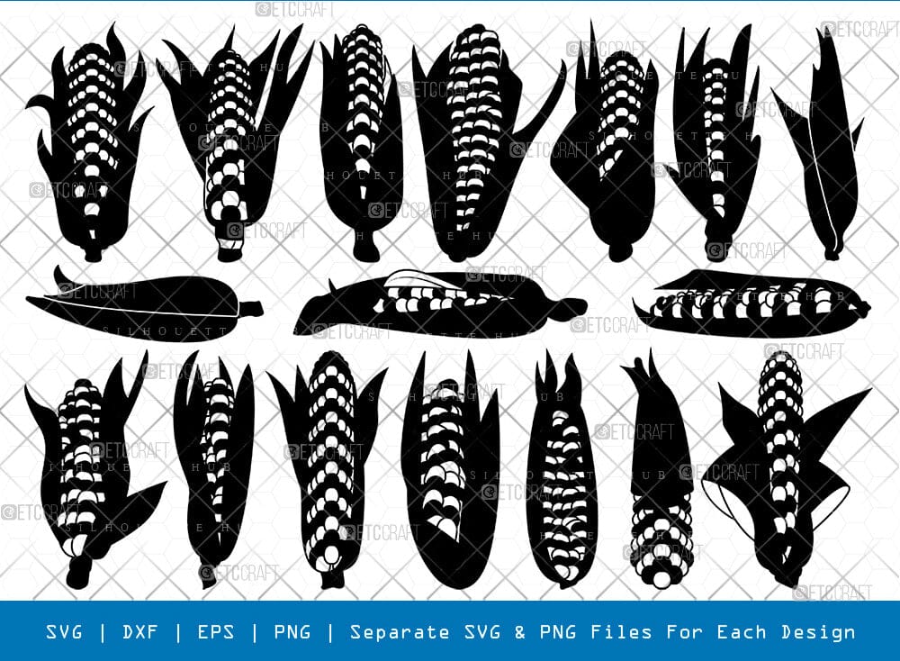 Corn Silhouette, Corn SVG, Food Svg, Layered Corn Svg, Maize Svg, Corn ...