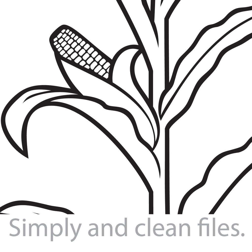 Corn stalk. Cut files for Cricut. Clip Art silhouettes (eps, svg, pdf ...
