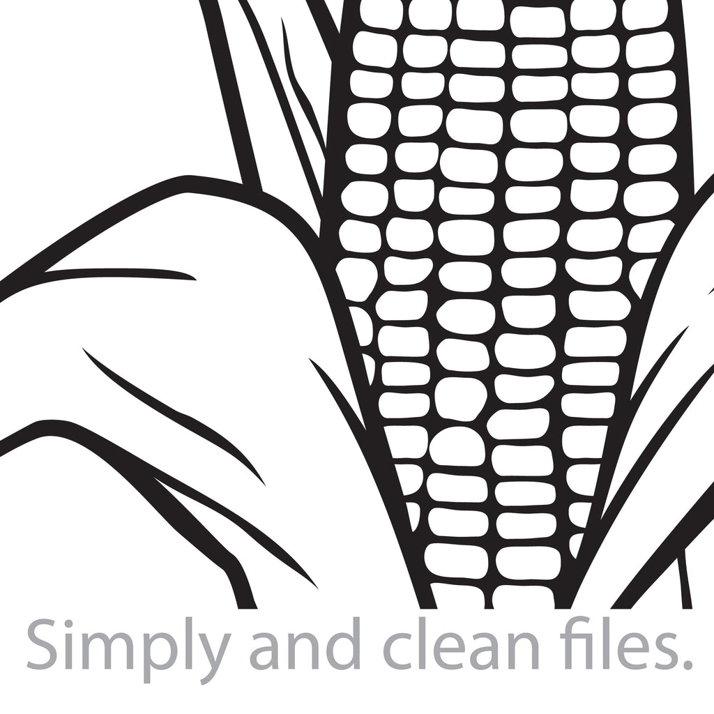 Corn with leaves. Cut files for Cricut. Clip Art silhouettes (eps, svg ...