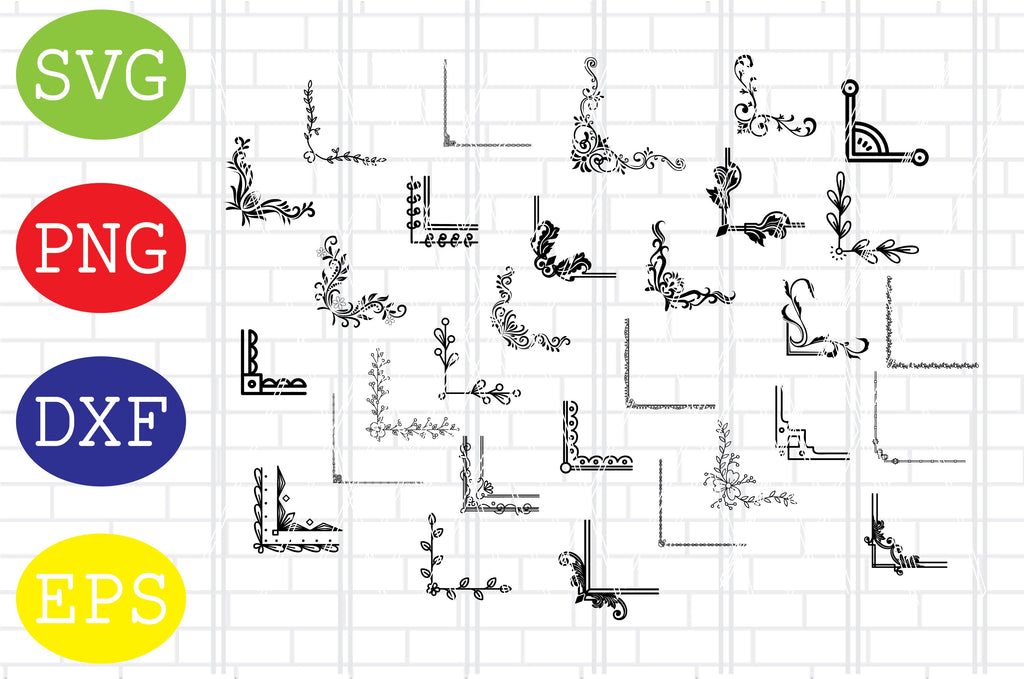 Corner svg Bundle, Corner svg, Floral corner svg files, Decorative Page ...
