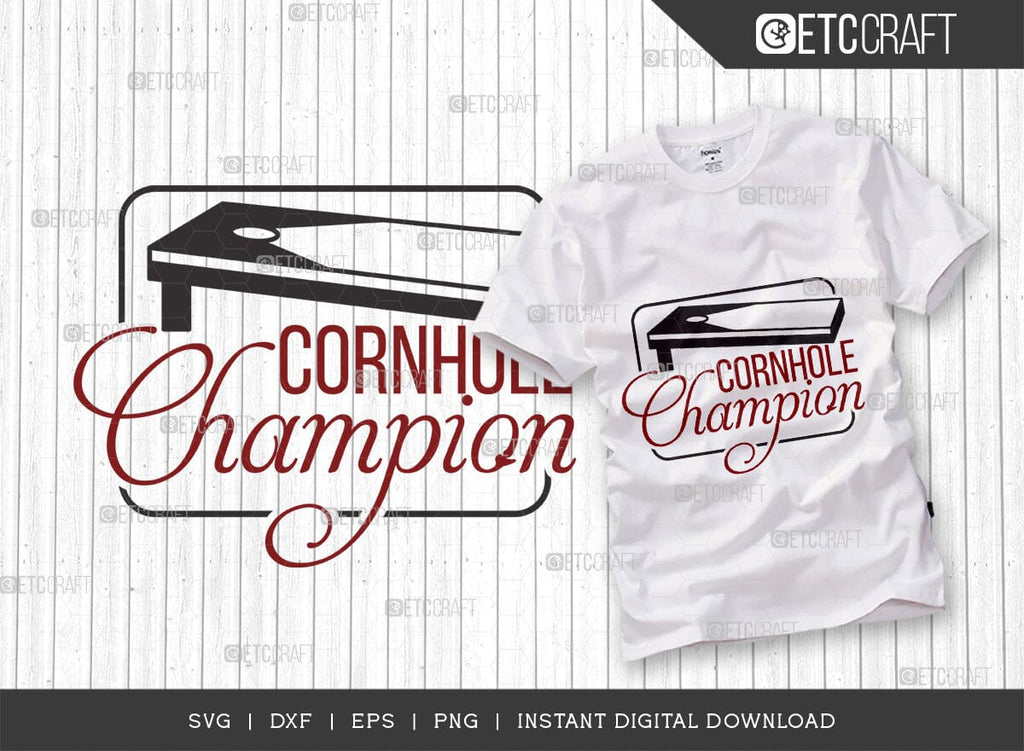 Cornhole Champion SVG Cut File, Cornhole Lover Svg, Cornhole Player Svg ...