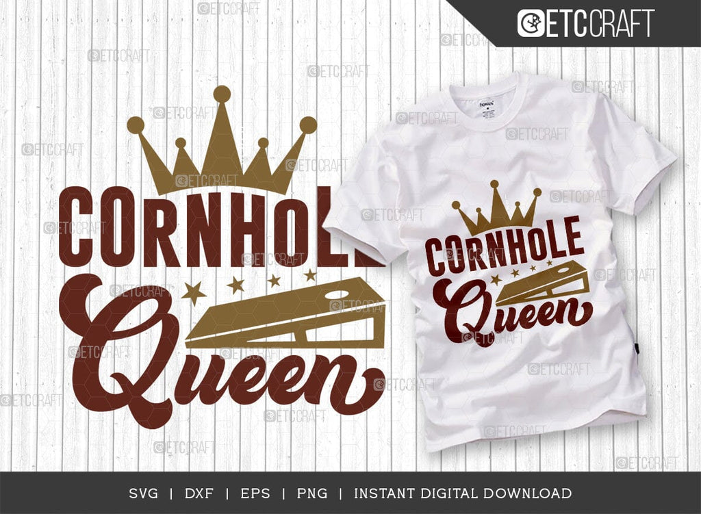 Cornhole Queen SVG Cut File, Cornhole Player Svg, Cornhole gam Svg ...