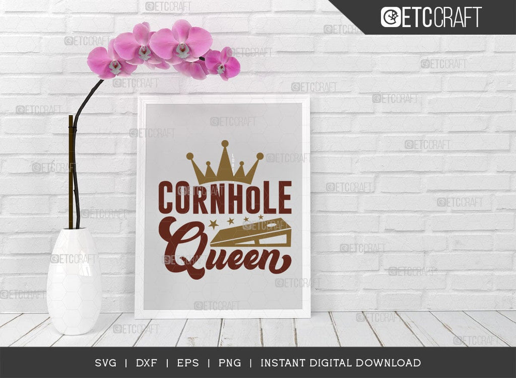 Cornhole Queen SVG Cut File, Cornhole Player Svg, Cornhole gam Svg ...
