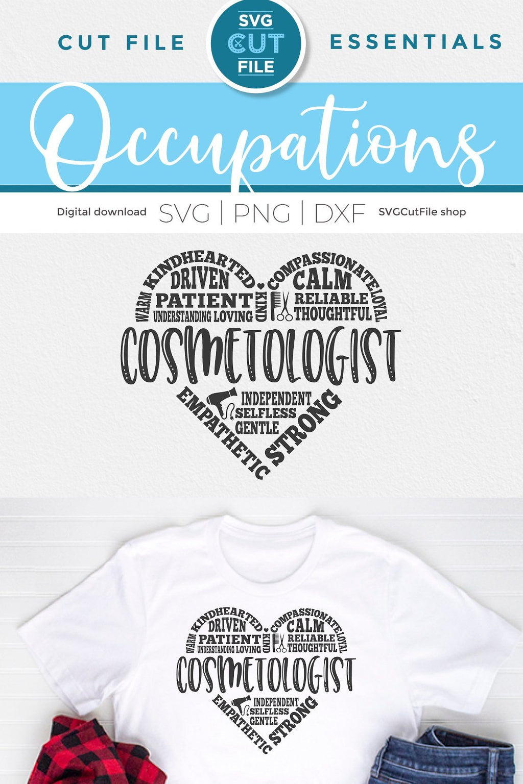 Cosmetologist svg, a cosmetology heart design for crafters - So Fontsy